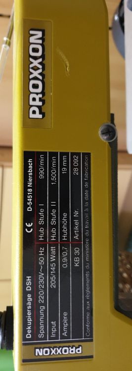 Proxxon Dekupiersäge DSH 28092 2-Gang (Gebraucht) in Hettlingen für CHF ...