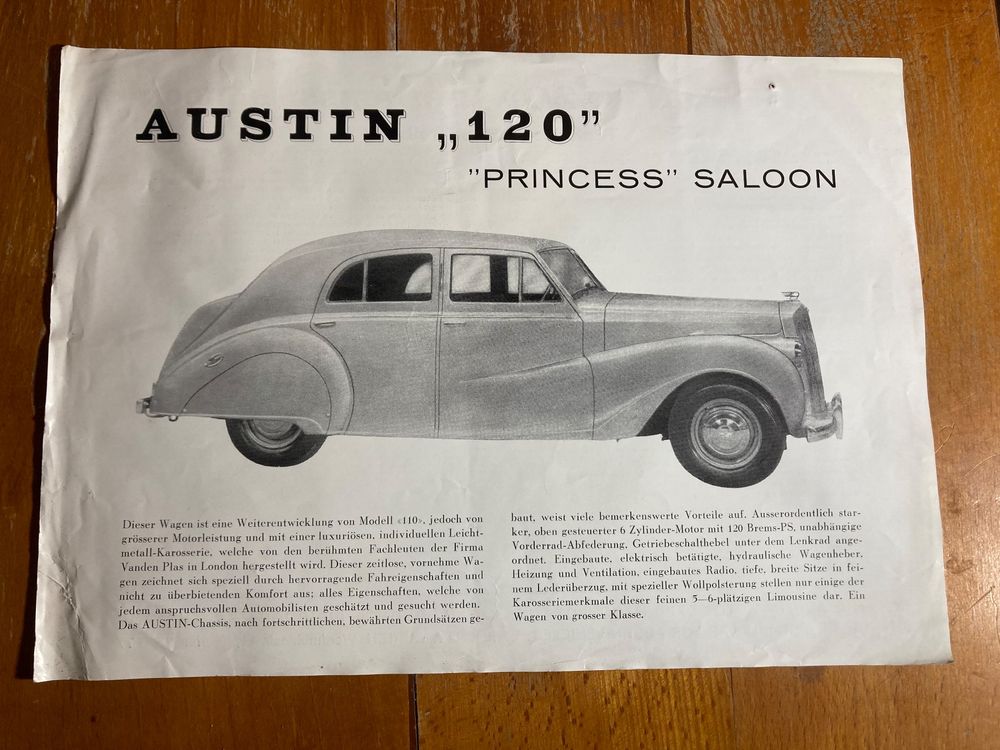 Pub Werbe Austin Princess Saloon 120 vintage collector Auto (Gebraucht ...