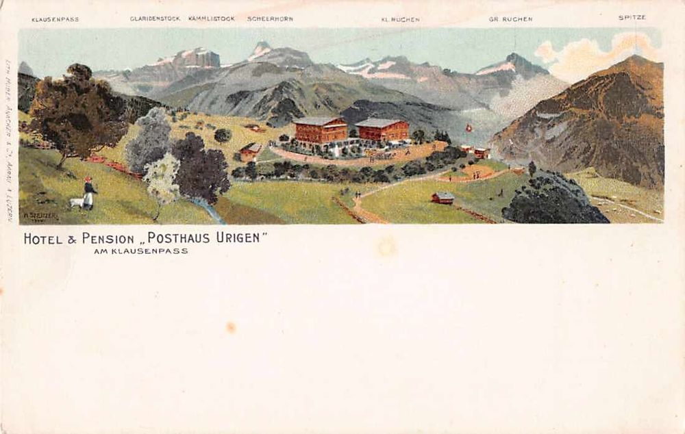 Schöne alte Postkarte POSTHAUS URIGEN | Kaufen auf Ricardo