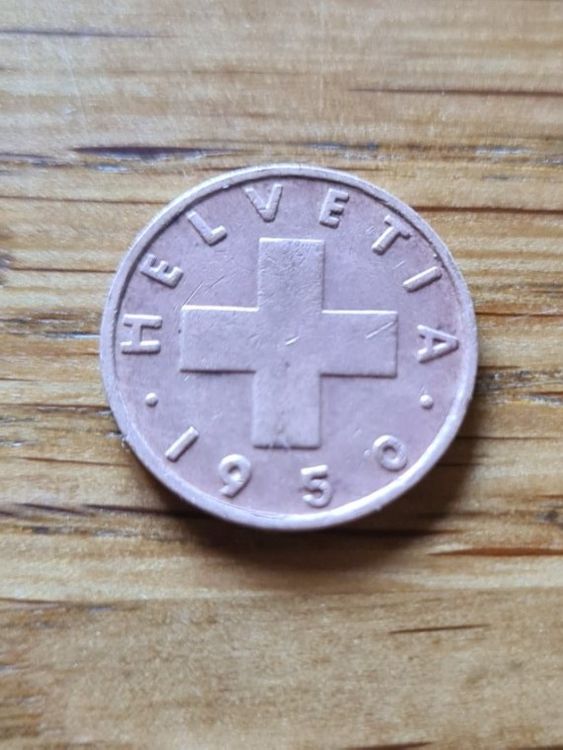 1 Rappen Münze, Jahr 1950, Glücksrappen | Kaufen auf Ricardo