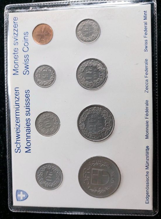 Münzsatz Schweiz 1975 stgl (Neu (gemäss Beschreibung)) in Arch für CHF 37 – mit Lieferung auf ...