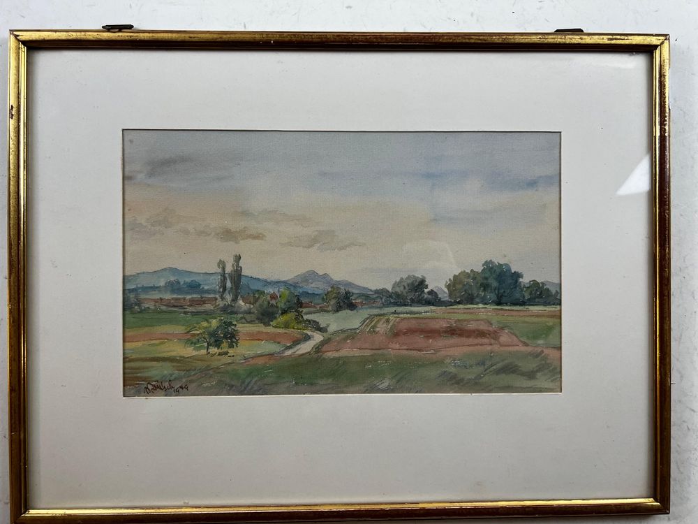 Sehr Alte landschaft Aquarell Signiert Datiert. | Kaufen auf Ricardo