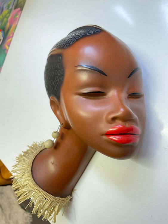 Vintage Cortendorf Wandmaske Afrikanerin | Kaufen auf Ricardo