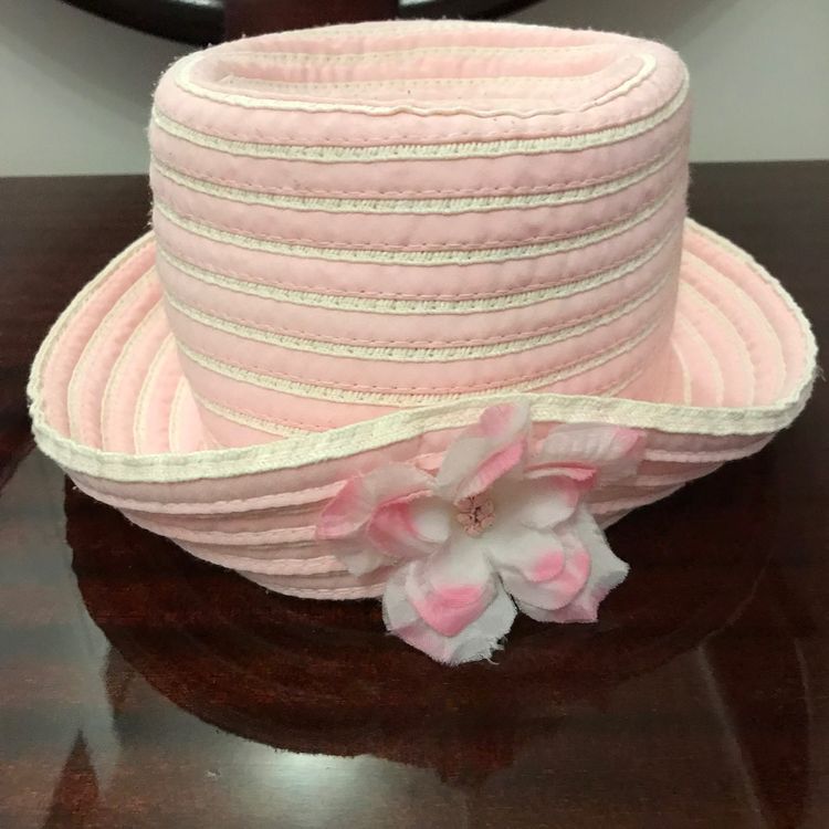 Hut rosa weiss mit Blumendekoration | Kaufen auf Ricardo