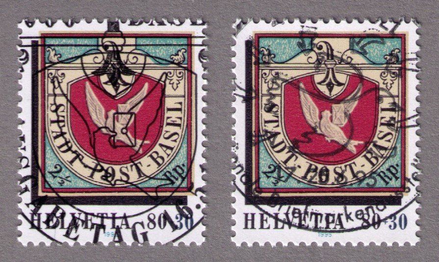 1995_W75_BASLER TAUBE_2 verschied. Vollstempel_2x Täubchen ! | Kaufen auf Ricardo