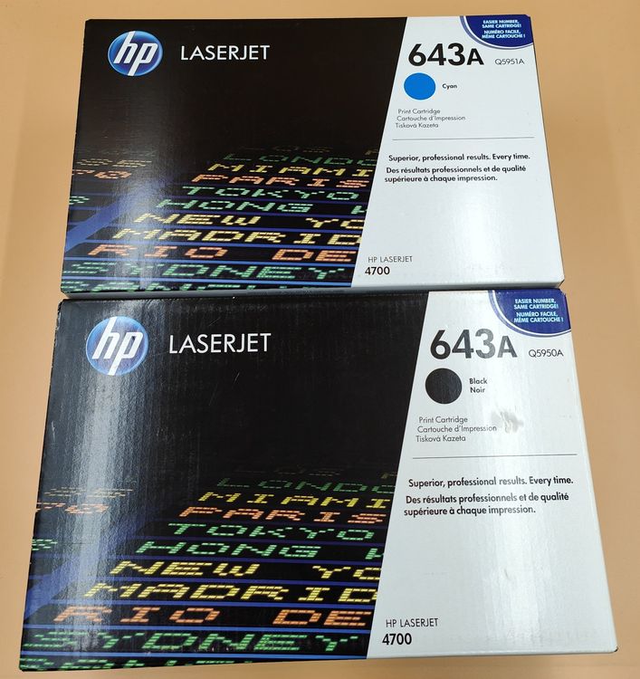 Original HP Toner - 643A - Black/Cyan/Magenta/Yellow (Neu und ...