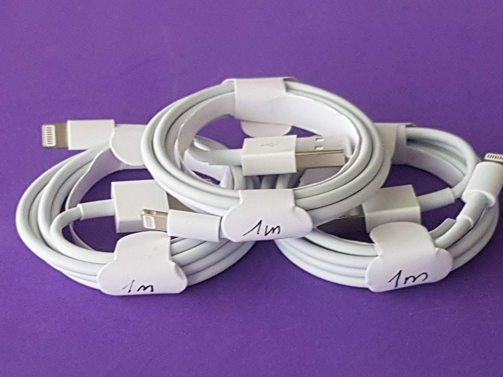 3 Stück Lightning Lade/Datenkabel (für iPhone/Apple) 3x 1m (Neu und originalverpackt) in Kriens ...