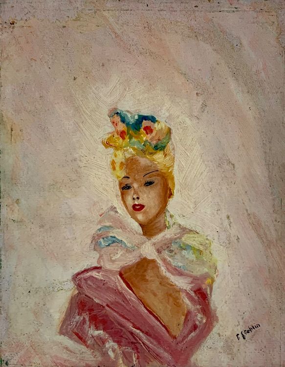 Gemälde von einer Dame unleserlich Signiert | Kaufen auf Ricardo