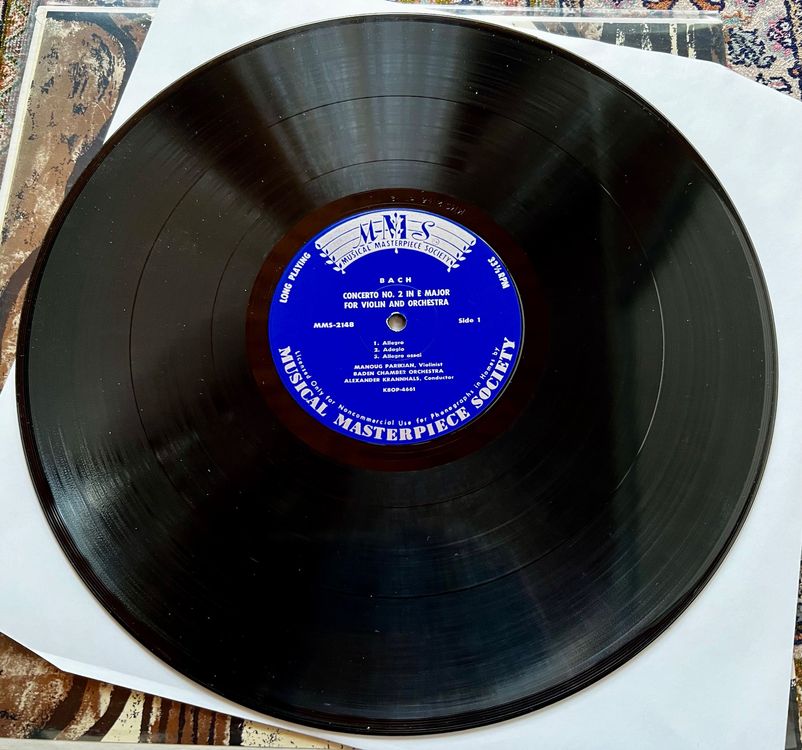 Bach - Manoug Parikian Violinkonzerte Nr. 1 - ED 1 LP 🛀 (Gebraucht) in ...
