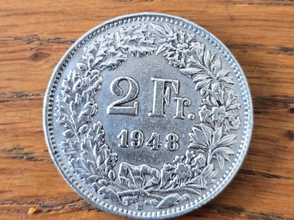 2 Franken Silbermünze 1948 (Neu (gemäss Beschreibung)) in Bettenhausen ...