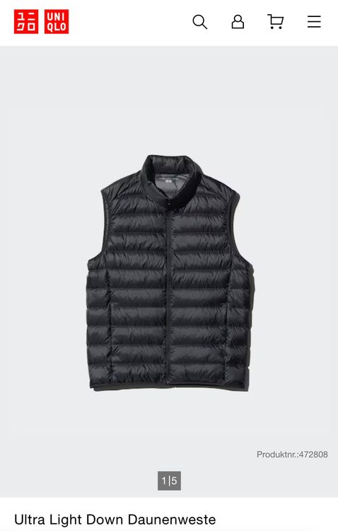 Uniqlo Ultra Light Down Weste, Schwarz, Grösse L! (Neu (gemäss ...