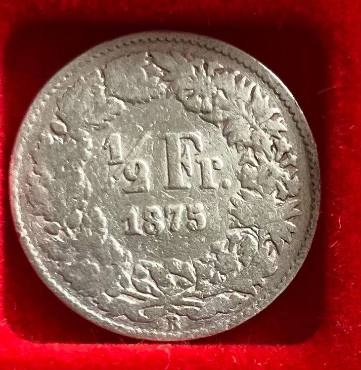 Seltene 1/2 Fr. Silbermuenze von 1875 - Sammlerstueck! | Kaufen auf Ricardo