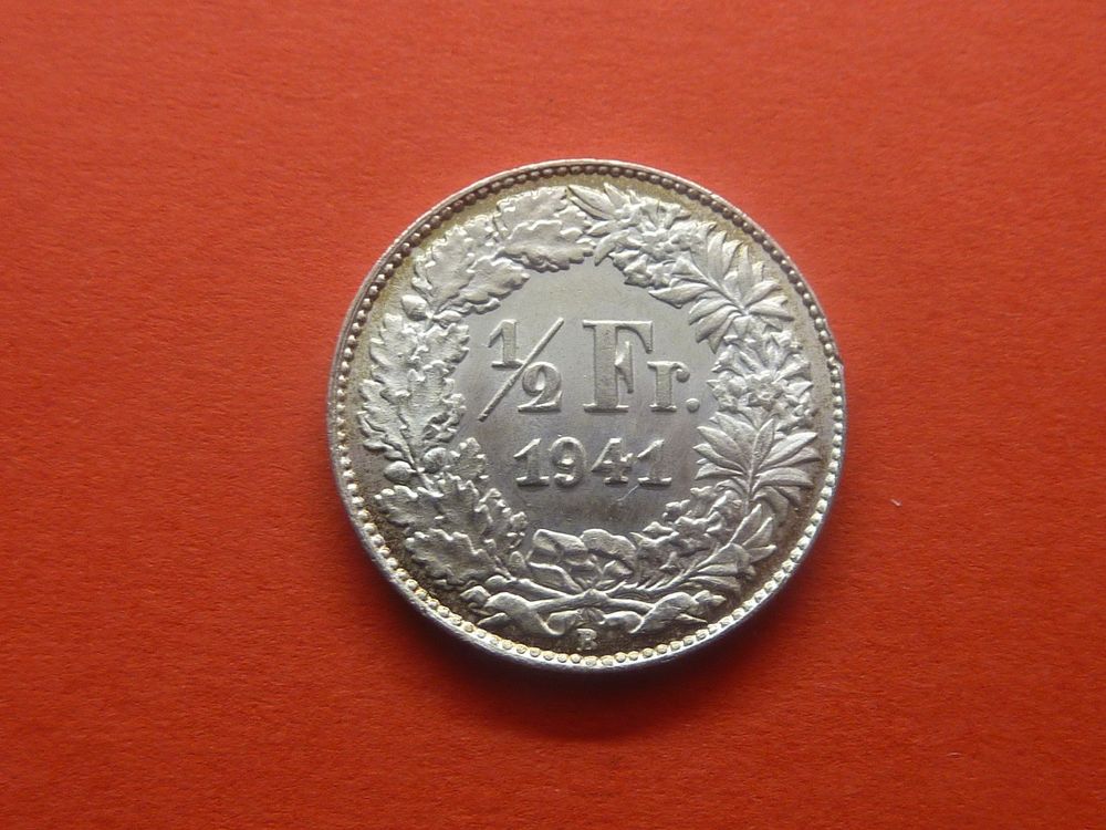 1/2 Fr. 1941 Auflage nur 200`000 Stück - unz. / stgl. (Neu (gemäss Beschreibung)) in Seon für ...