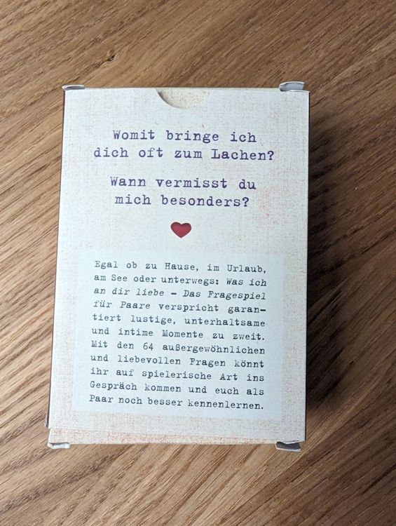 Spiel: Was ich an dir liebe (Neu (gemäss Beschreibung)) in Beckenried ...