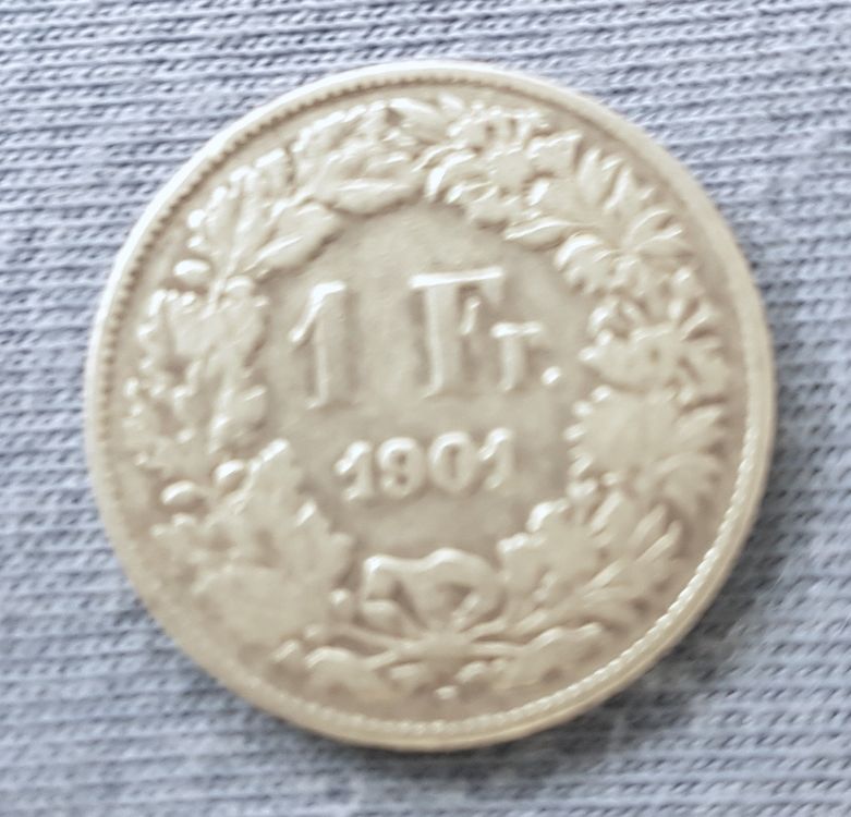 1 Franken 1901 uralte rare Silbermünze ab nur 1 Fr !!! (Gebraucht) in Camignolo für CHF 3.2 ...