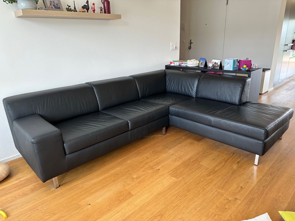 Sofa Leder schwarz (245x200 cm) (Gebraucht) in Niederhasli für CHF 151 ...