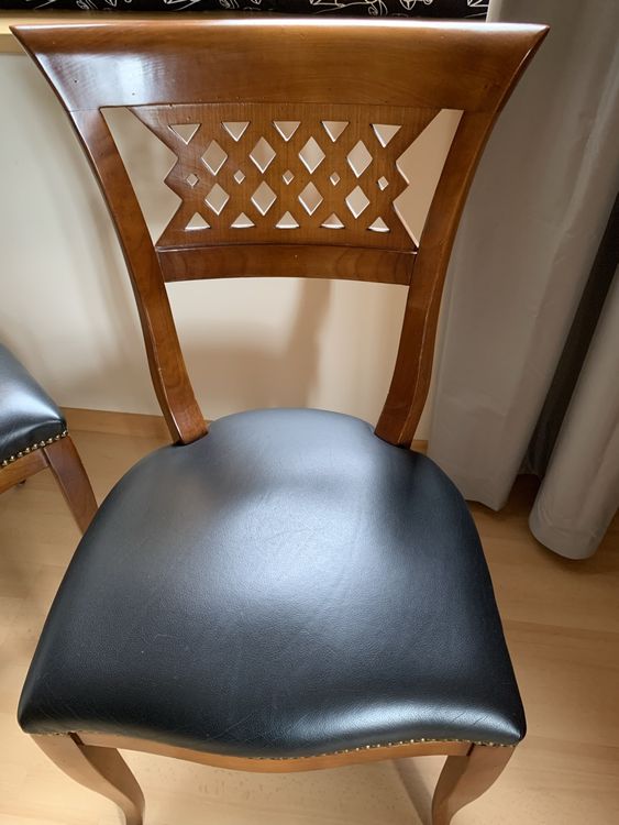 Biedermeier Stil-Stuhl, massiv Kirsche, Ledersitz (Gebraucht) in Nussbaumen TG für CHF 190 – nur ...