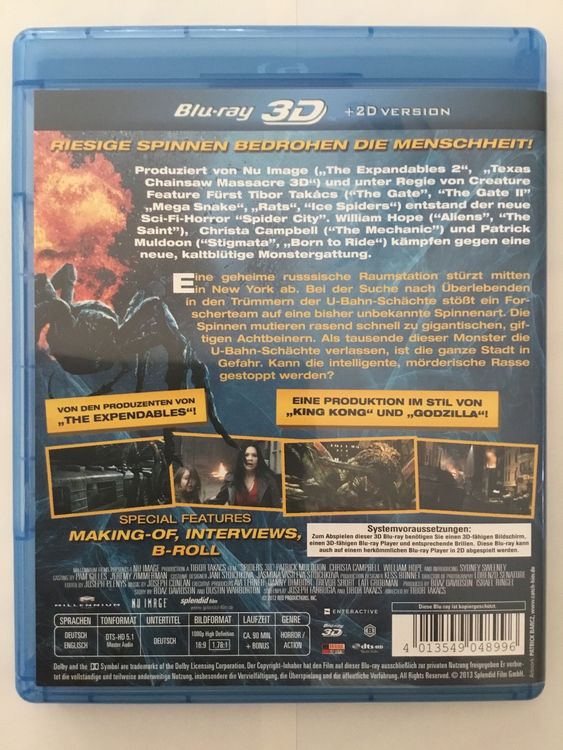 Spider City - Stadt der Spinnen Blu Ray 3D+ 2D (Neu (gemäss Beschreibung)) in Blauen für CHF 8.9 ...
