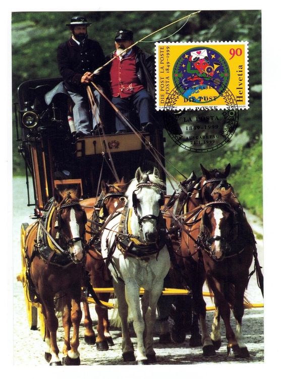 Maximumkarte 150 Jahre Schweizer Post 1849-1999 (Gebraucht) in Büetigen ...