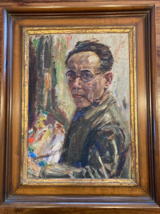 Robert Liebknecht, Öl auf Leinwand, Selbstbildnis, 23 x 32cm (Gebraucht ...