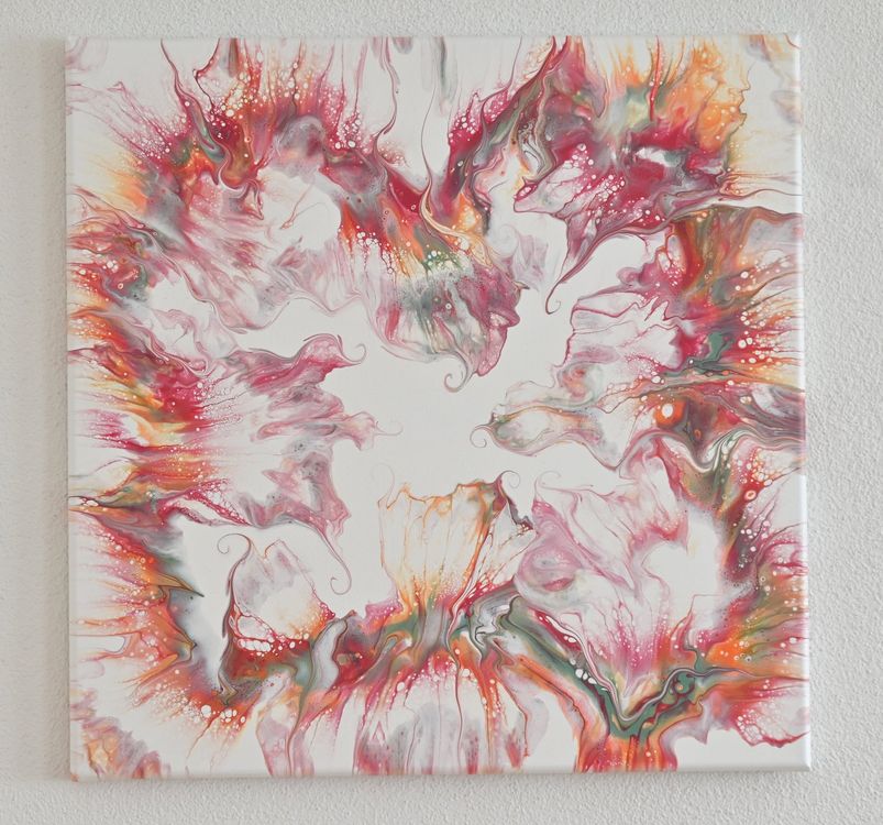 Pouring-Bild "Herzschlag" 50x50 cm, handgemacht | Kaufen auf Ricardo