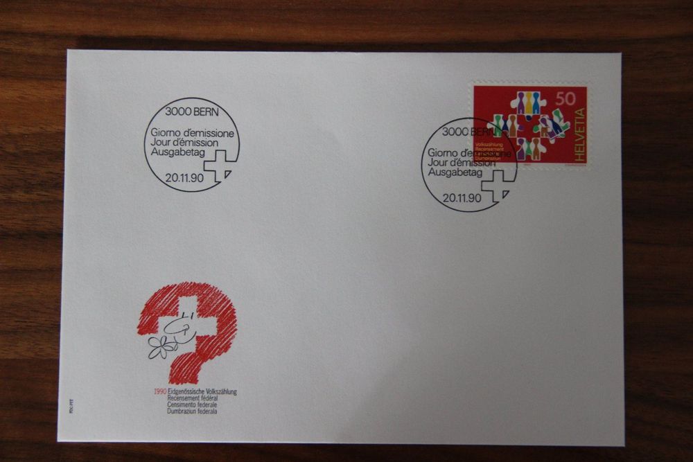 Schweiz 1990 - FDC Eidgenössische Volkszählung (Neu (gemäss Beschreibung)) in Jona für CHF 0.5 ...