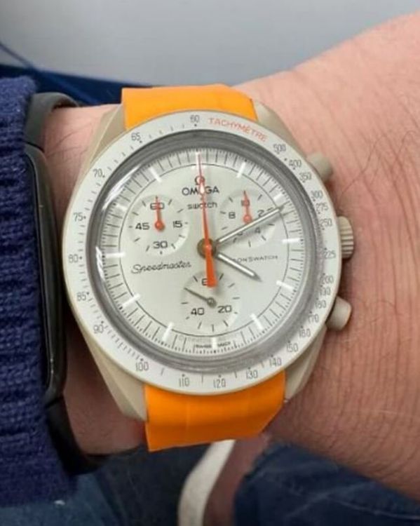 Premium MoonSwatch Armband/Strap, in Orange FREE SHIPPING (Neu und ...