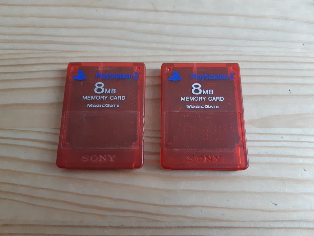 2 x Original Sony PS2 Memory Card 8MB Speicherkarte ROT Set (Gebraucht) in Welschenrohr für CHF ...