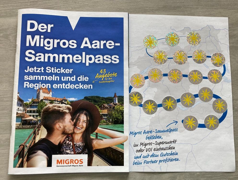 Migros Aare Sammelpass - 1 volle Karte mit 20 Sammelpunkten (Neu und originalverpackt) in ...