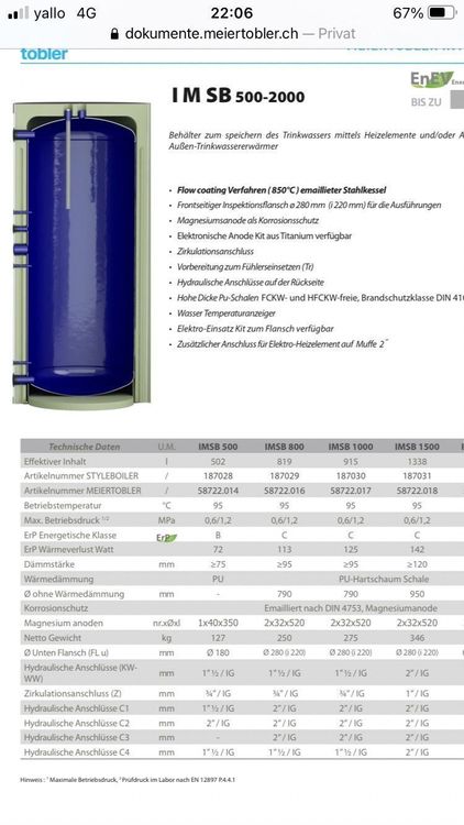 Boiler Wassererwärmer 500 Liter (Neu (gemäss Beschreibung)) in ...