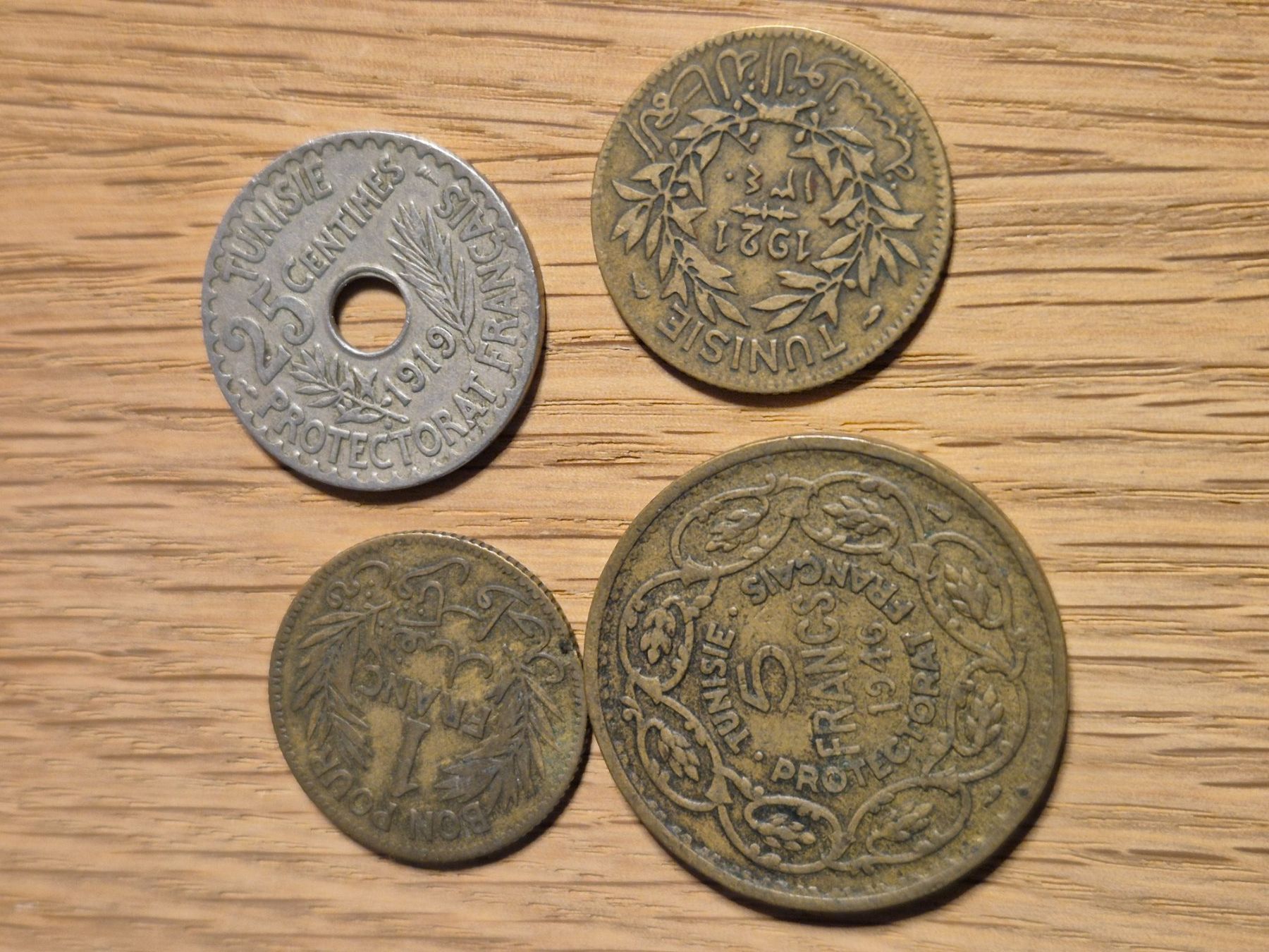 Tunesien - 4 alte Münzen ab 1919 - ab Fr. 1.--! (Gebraucht) in Mels für ...