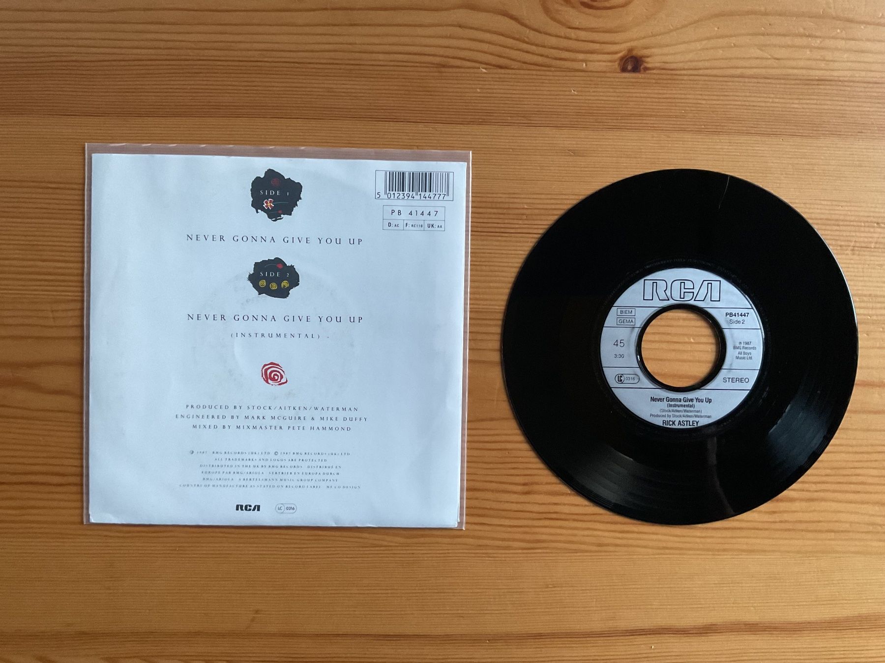 Single 7’’ - Rick Astley / Never Gonna Give You Up (D'occasion) à ...