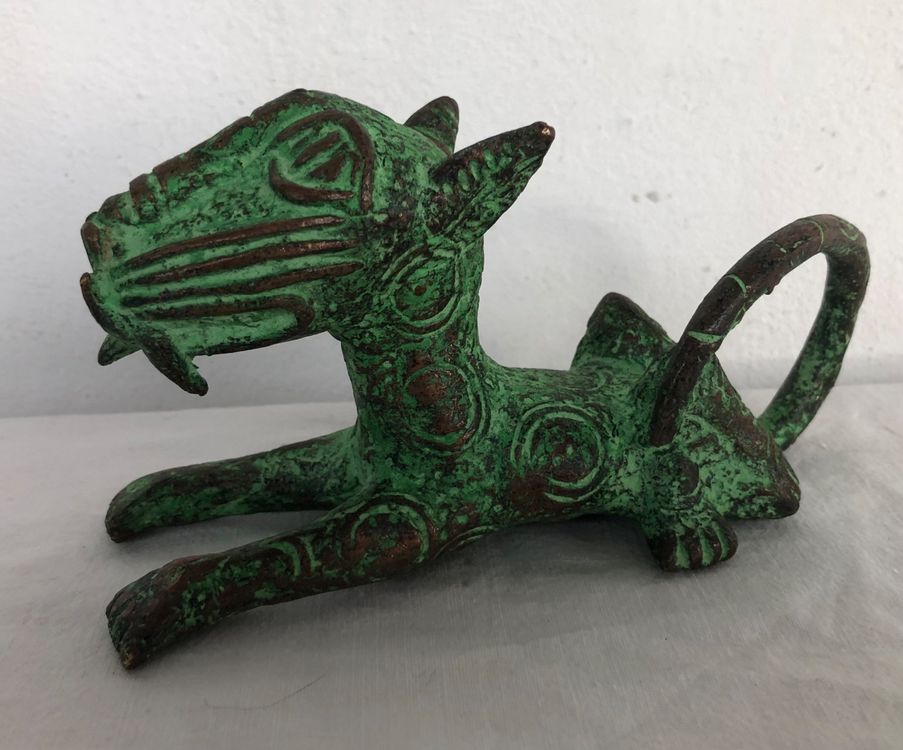 feiner alter Leopard Bronze Benin Länge 14 cm Höhe 7,5 cm | Kaufen auf Ricardo