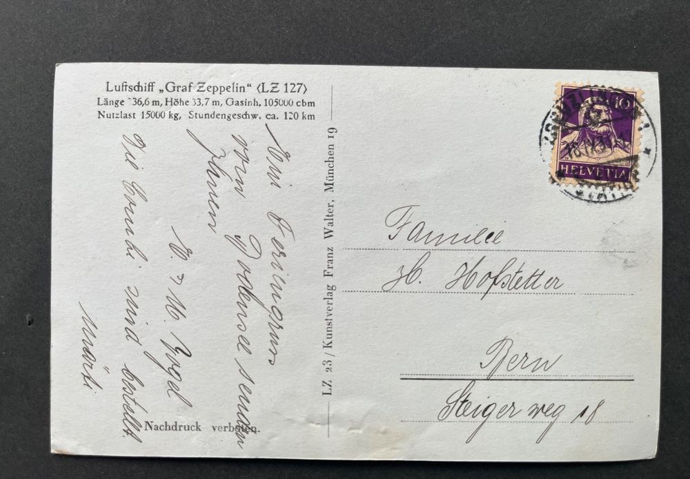 Luffschiff „Graf Zeppelin" (LZ 127)/ Stempel Kreuzlingen TG (Gebraucht ...