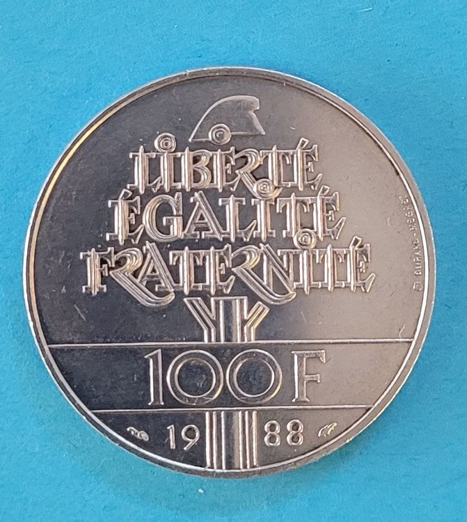 FRA 100 Francs 1988 Silber 900/15gr. TopErhaltung (Gebraucht) in Oberriet SG für CHF 6 – mit ...