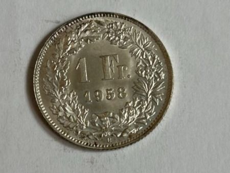 1.- (1 Franken), 1958 (Silber) (Gebraucht) in Bettwiesen für CHF 3.9 – mit Lieferung auf Ricardo ...