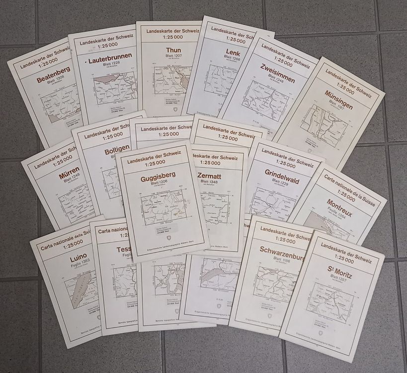 LOT AN 20 *LANDESKARTEN DER SCHWEIZ* 1:25'000/UNKONTROLLIERT | Kaufen ...
