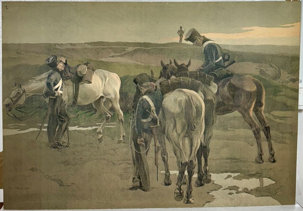 Robert VON HAUG (1857-1922) Grosses Farblithografie Signiert (Gebraucht ...