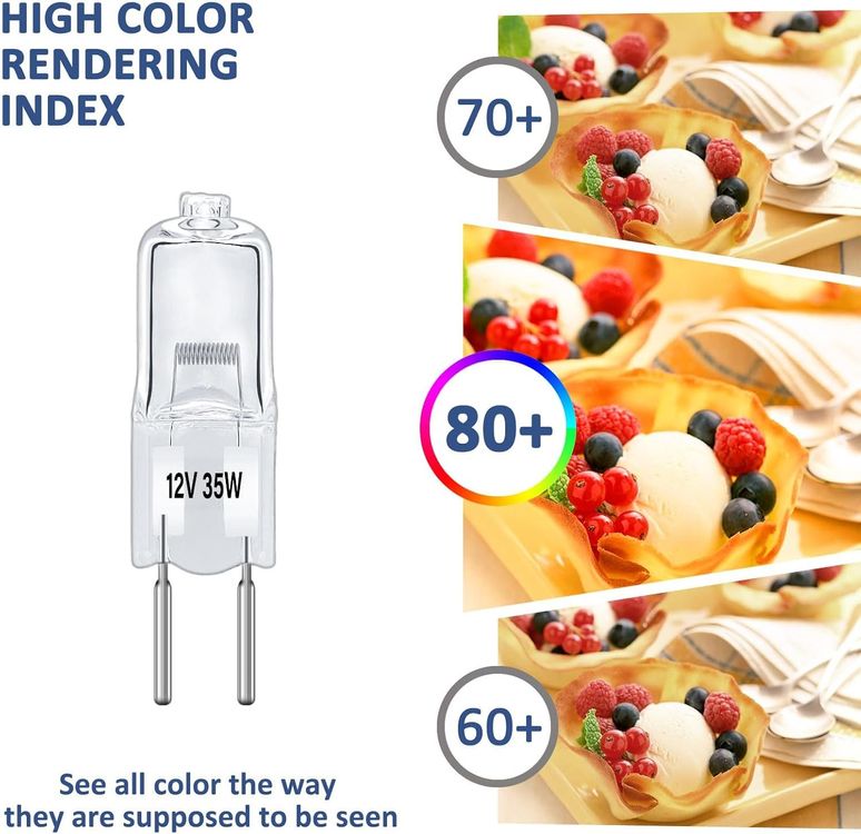 12 Stück GY6.35 Bi-pin Bulb Warm White 2700 K halogen lampe (Neu ...