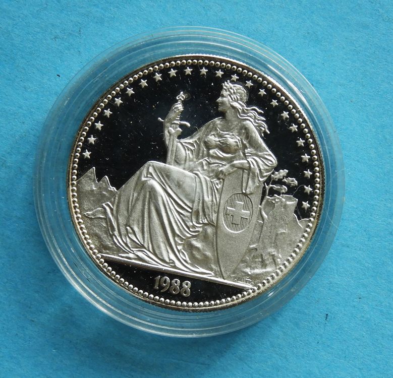 1 Oz Silber Helvetia Taler 1988 LU Löwendenkmal in Kapsel (Neu und originalverpackt) in Liesberg ...