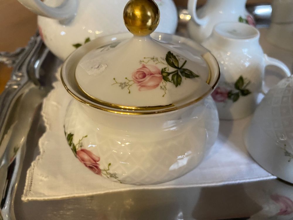 Rosen Kaffee Service Set Deko shabby vintage Porzellan | Kaufen auf Ricardo