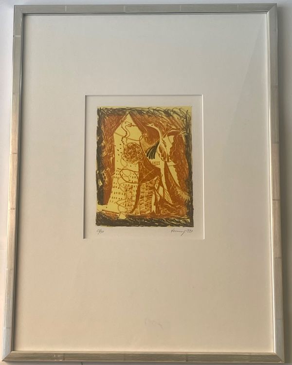 Interessante Lithografie unleserlich handsigniert Nr/dt. (Gebraucht) in Root für CHF 10 – mit ...