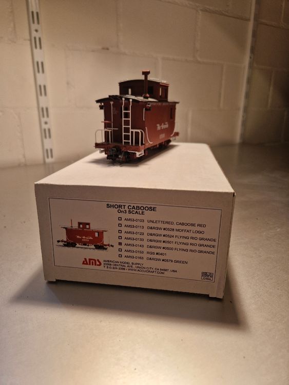 AMS Short Caboose On3 Scale Rot Denver Rio Grande #0500 (Neu (gemäss ...