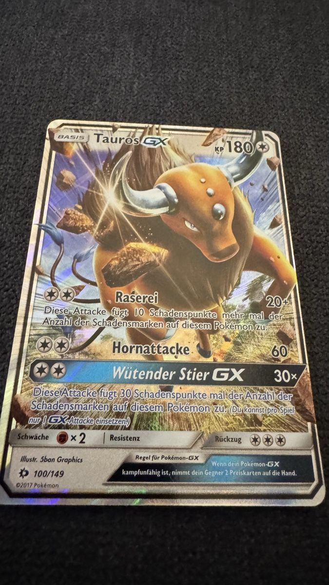 Taurus GX Pokémon Karte - Selten - Top Zustand!🔥🐮(100/149) (Neu (gemäss ...