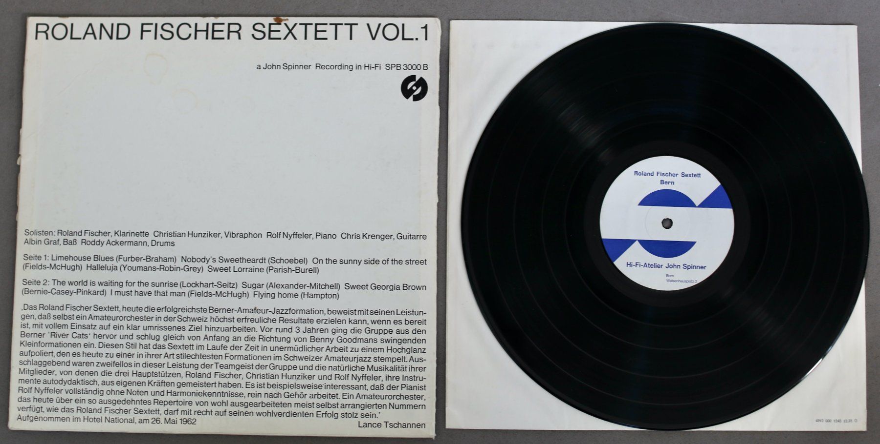 LP, CH Jazz, Roland Fischer Sextett Vol. 1, 1962 (Gebraucht) in Biel ...
