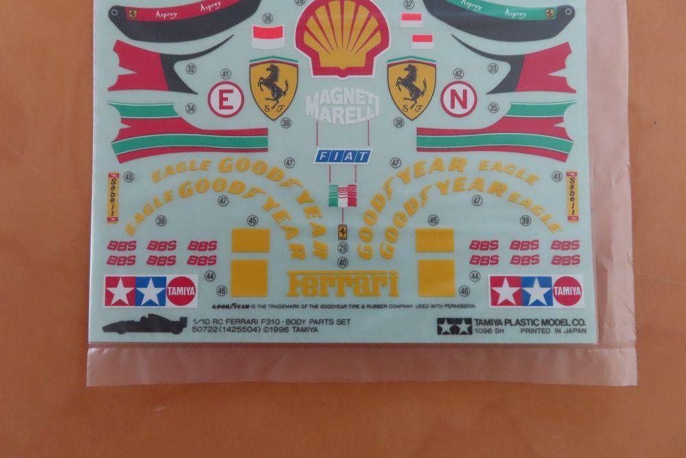 Tamiya RC Decal 50722 Ferrari F310 / 1996 (Neu und originalverpackt) in ...