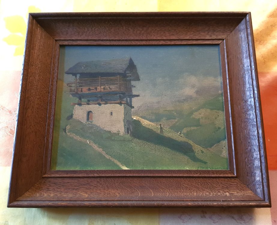 Belle aquarelle de 1920 de Grimentz ou St. Luc de F. Portier | Kaufen ...