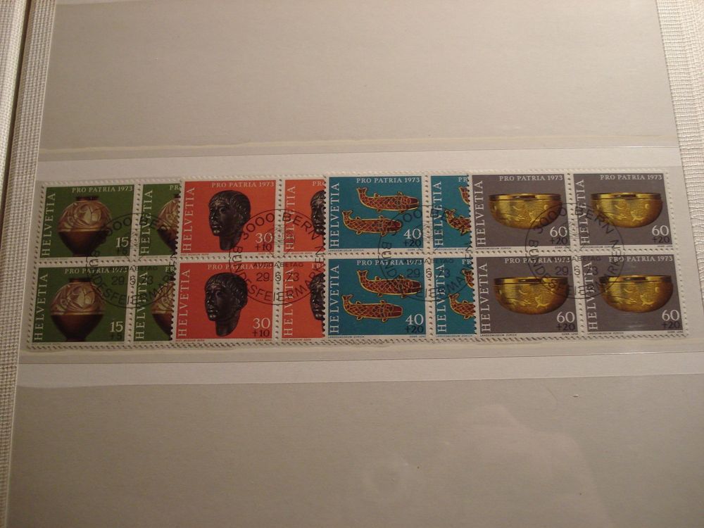 Pro Patria Satz 1973, 4erblock, ET-Stempel, mit Gummi (Gebraucht) in Niederwil AG für CHF 1 ...
