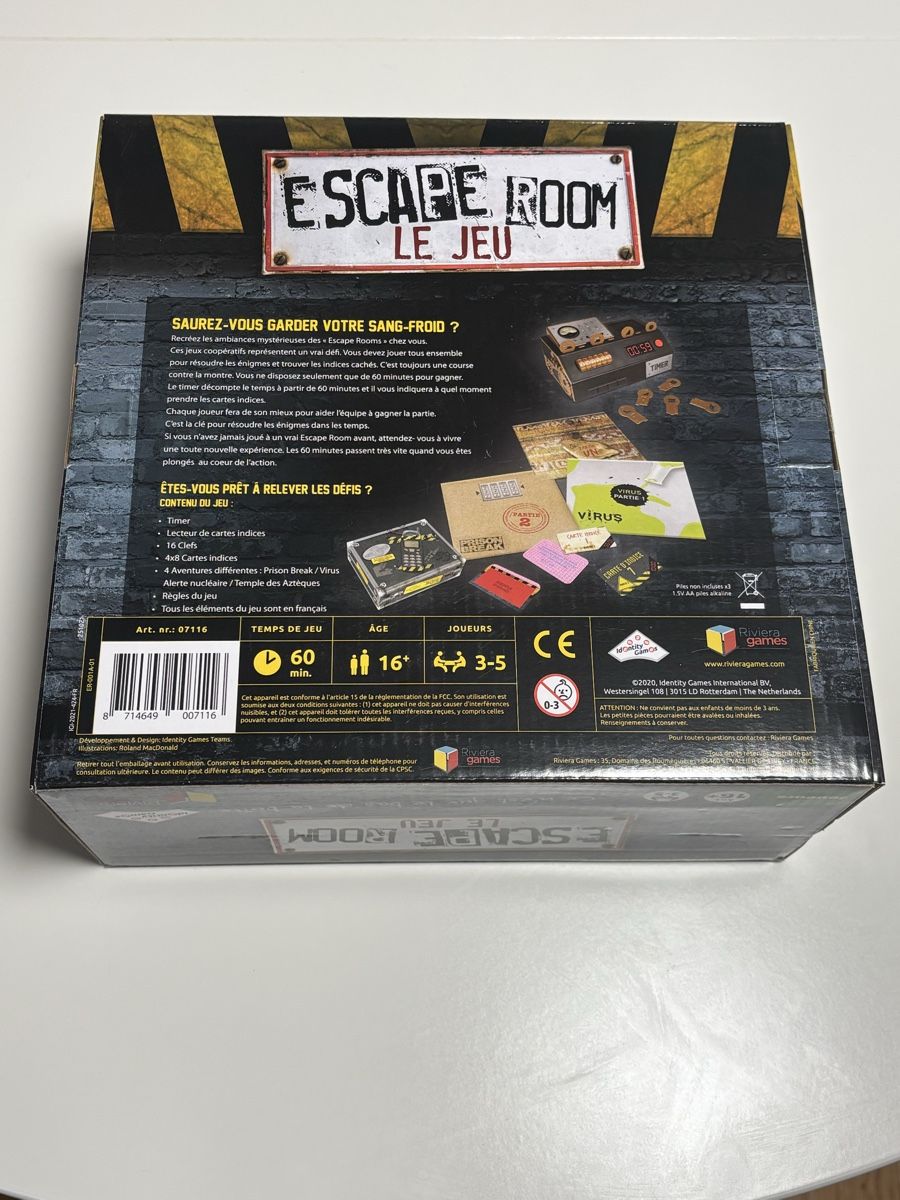 Escape Room – Le Jeu (4 aventures) – Neuf (Neuf avec emballage d ...