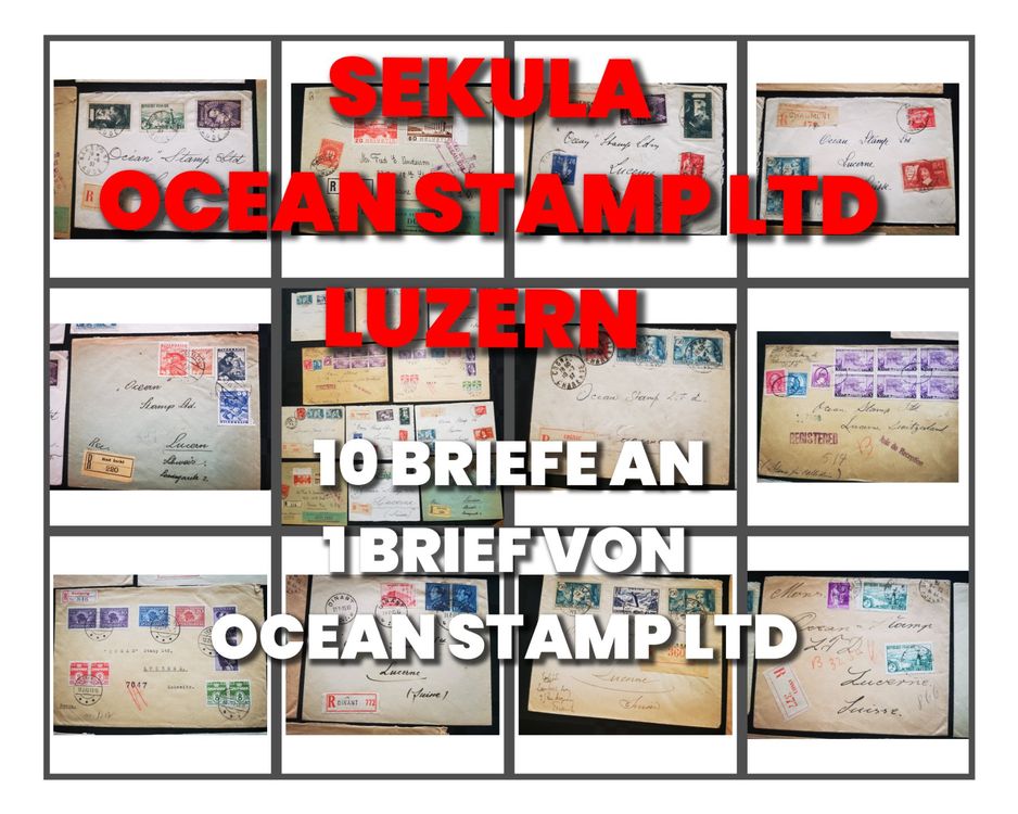 SEKULA OCEAN STAMP LTD LUZERN 10 BRIEFE AN + 1 BRIEF VON (Gebraucht) in ...